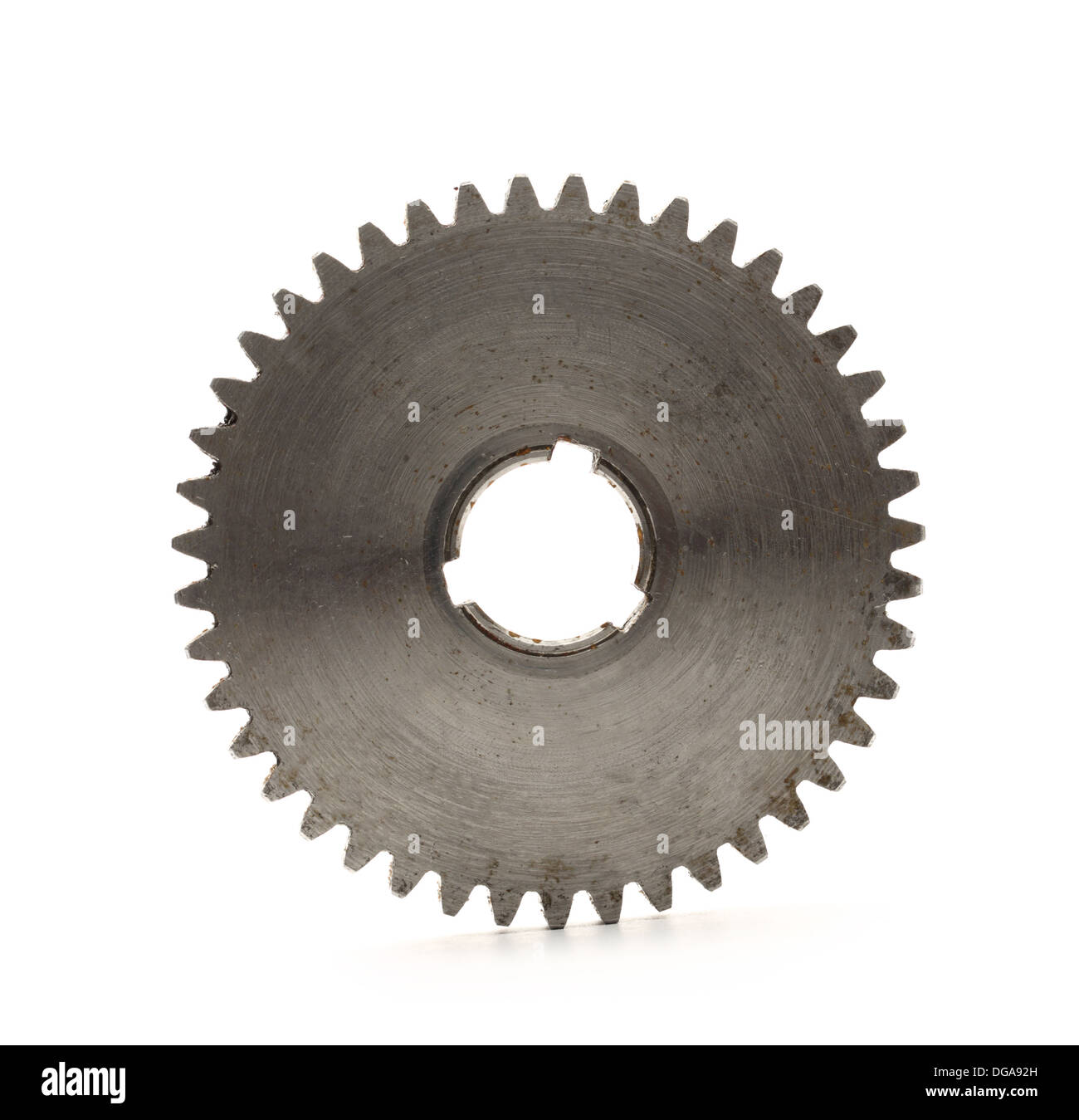 Steel cogwheel on white background Stock Photo - Alamy