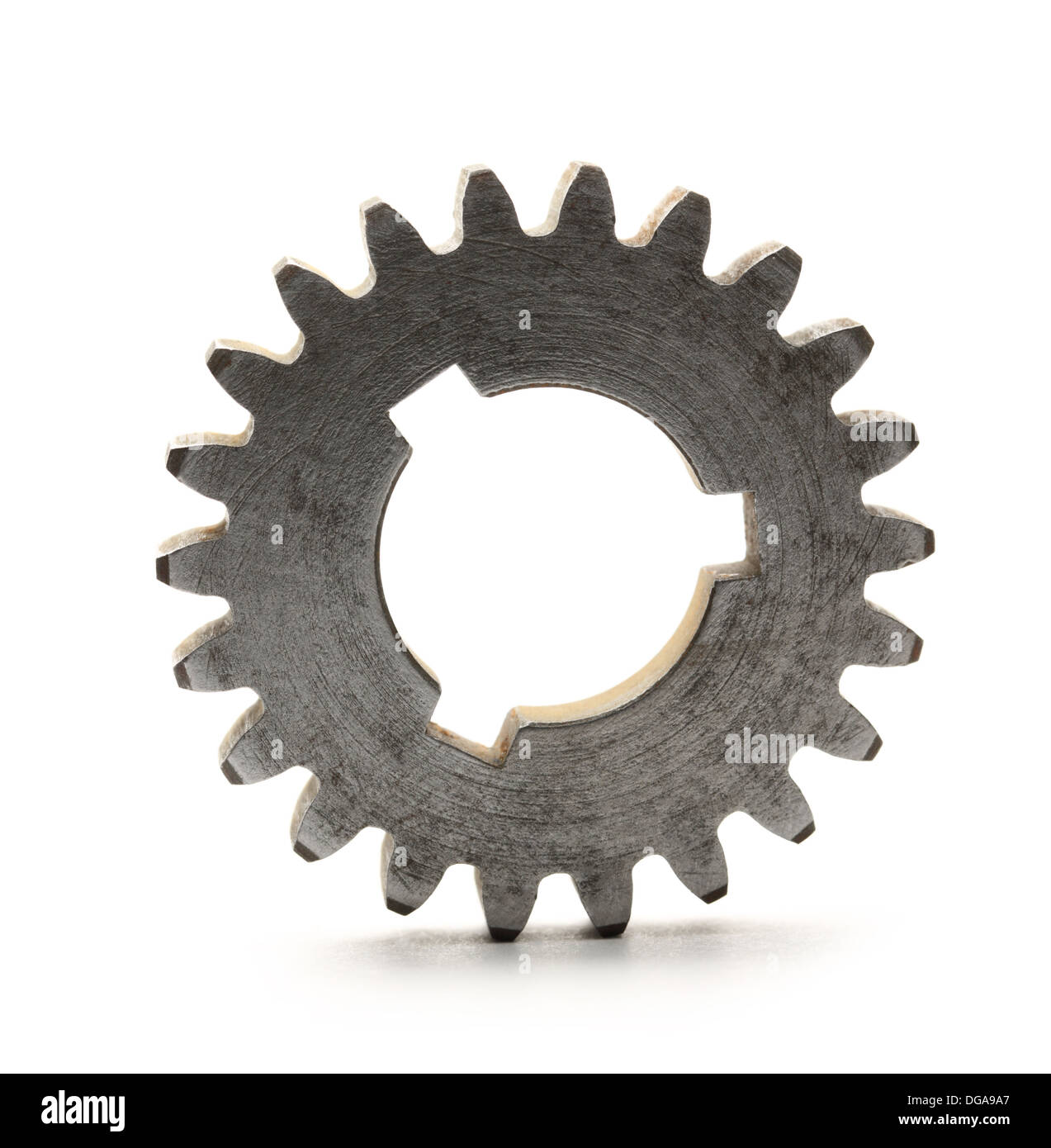 Steel cogwheel on white background Stock Photo - Alamy