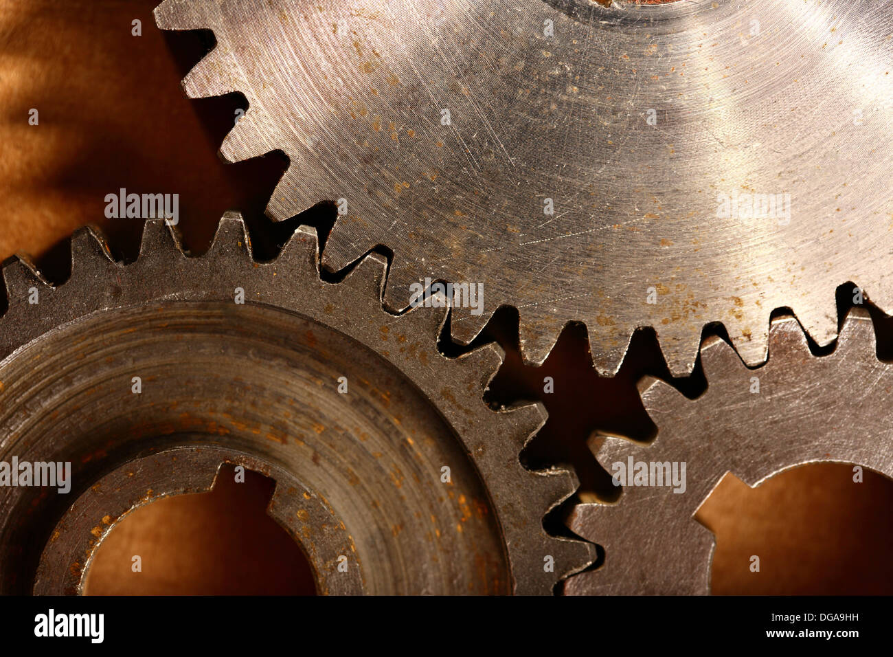 Three steel cogwheels in connection Stock Photo - Alamy
