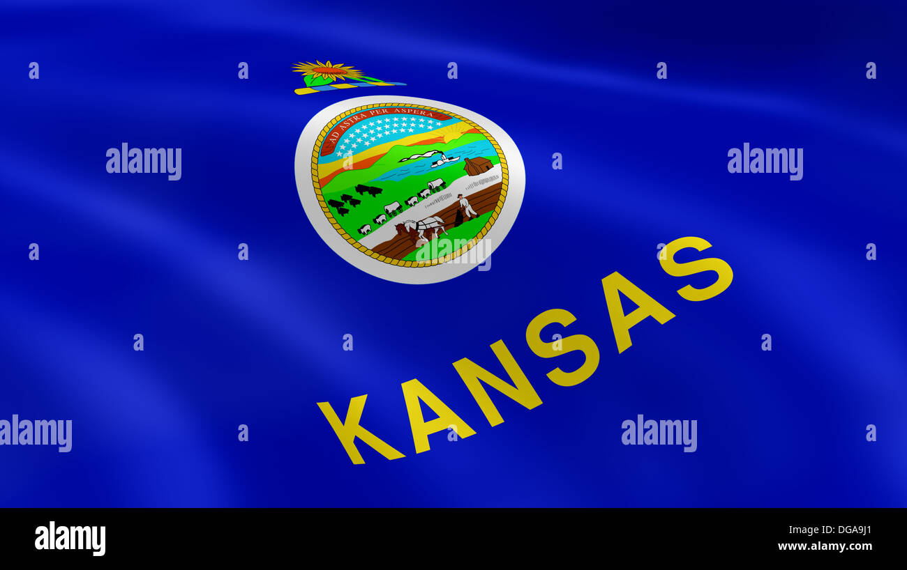Kansan flag in the wind. Part of a series Stock Photo - Alamy