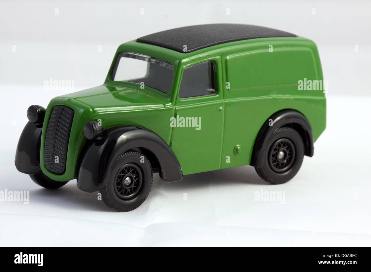 Green toy vintage van Stock Photo - Alamy