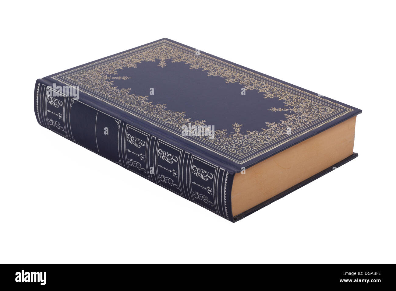 Blue covered book Stock Photo - Alamy