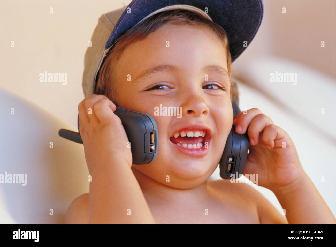 One person two phones hi-res stock photography and images - Alamy