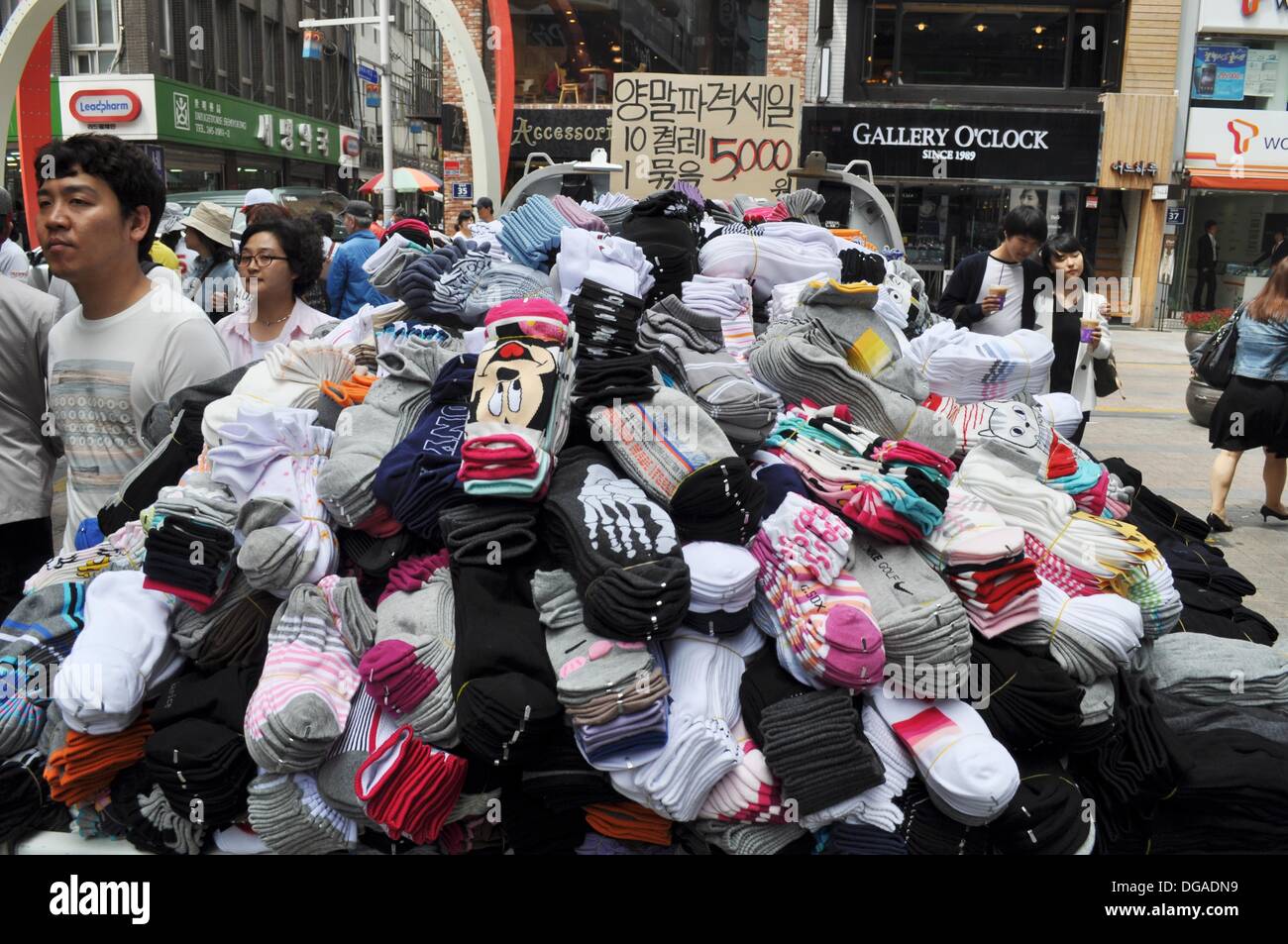Busan (South Korea): socks stall in the PIFF Square area Stock Photo ...
