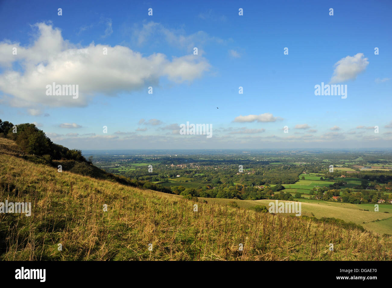 Views along the South Downs Way at Ditchling beacon near Brighton ...