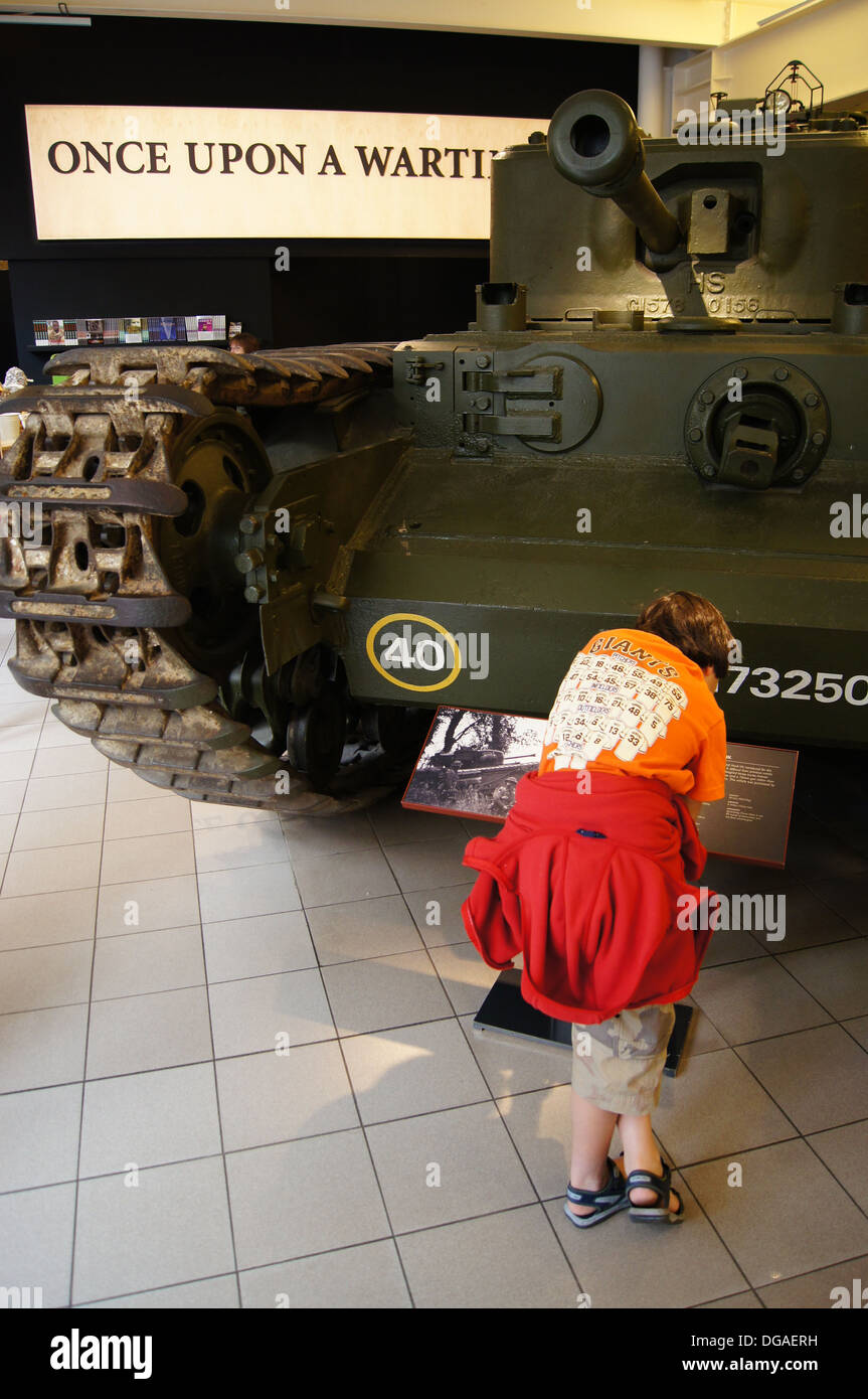 Visitor and tank at the Imperial War Museum, London Stock Photo - Alamy