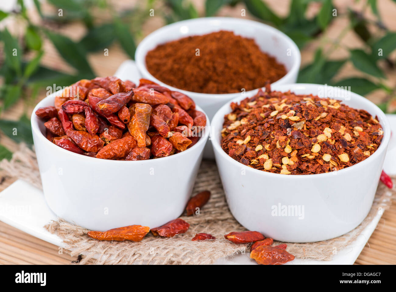 Different portions of Chilli spices Stock Photo - Alamy