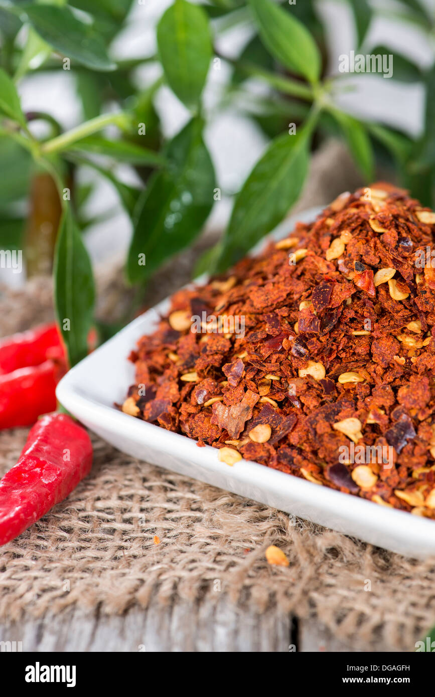 Fresh Chilli Spice on wooden background Stock Photo - Alamy