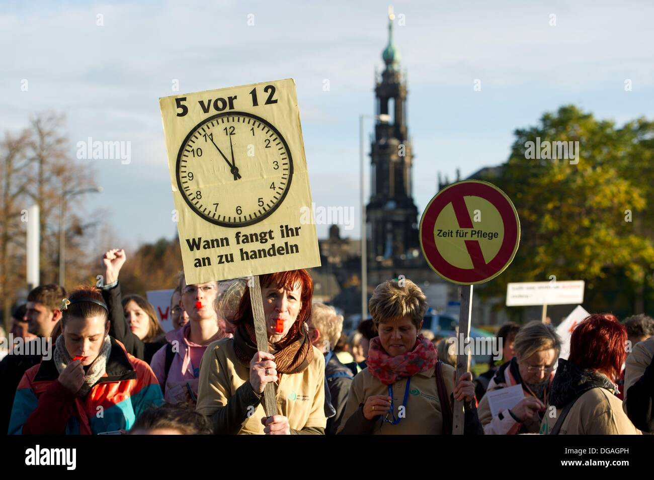 Dresden, Germany. 17th Oct, 2013. Participants of the demonstration of ...