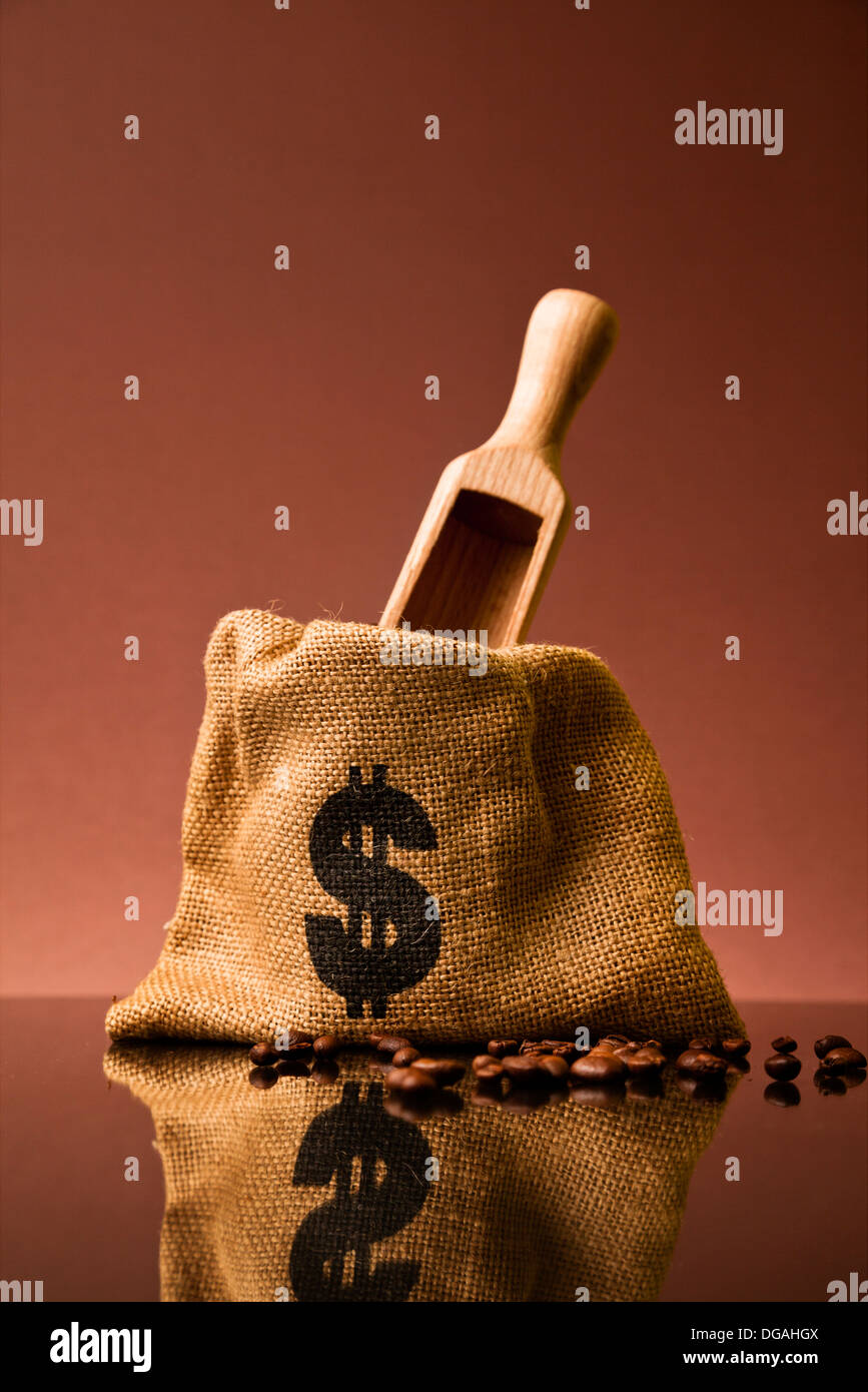 fresh coffee beans and coffee abstract Stock Photo - Alamy