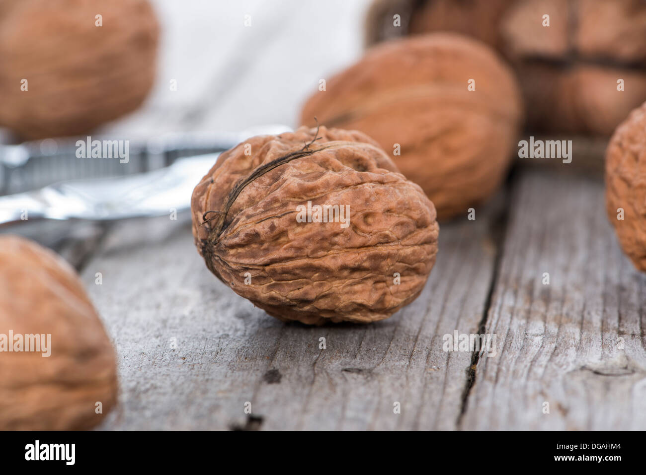 Fresh Walnuts (macro shot) on wood Stock Photo - Alamy