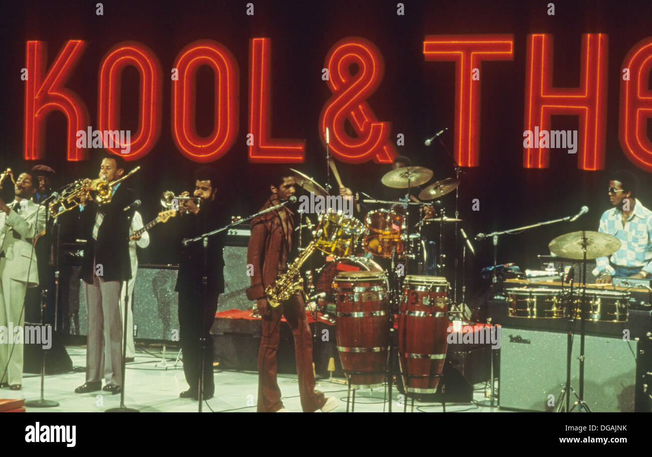 KOOL AND THE GANG US group about 1982 with Robert Bell at far left ...