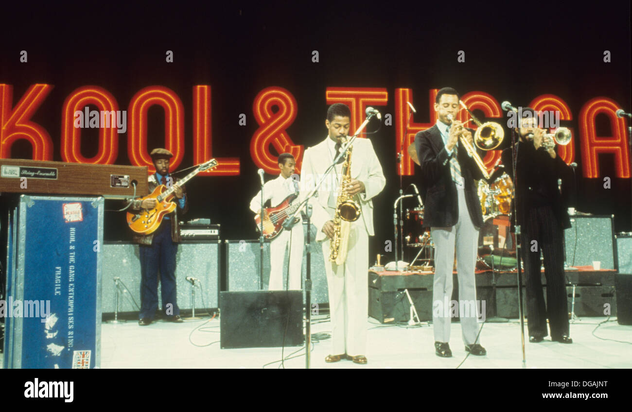 KOOL AND THE GANG US group about 1982 with Robert Bell in white suit ...