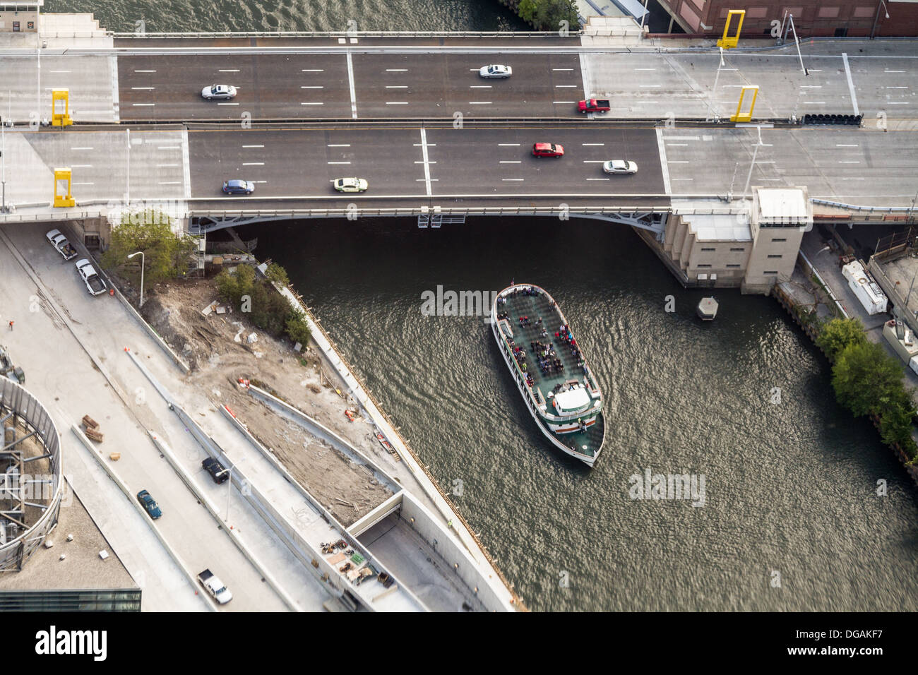 Aerial View of Van Buren Street Bridge, Chicago Stock Photo - Alamy