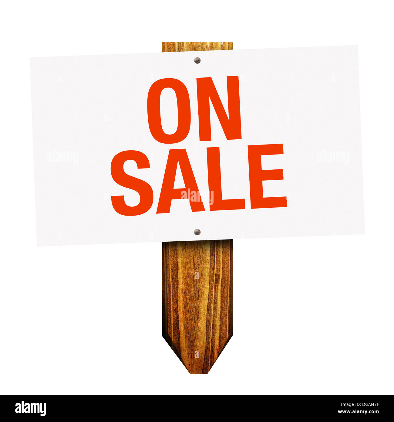 On Sale wooden signpost isolated on white background Stock Photo - Alamy