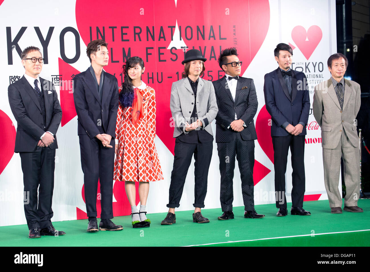 Tokyo, Japan. 17th Oct, 2013. (L to R) Cast of the movie "Oh! Father ...