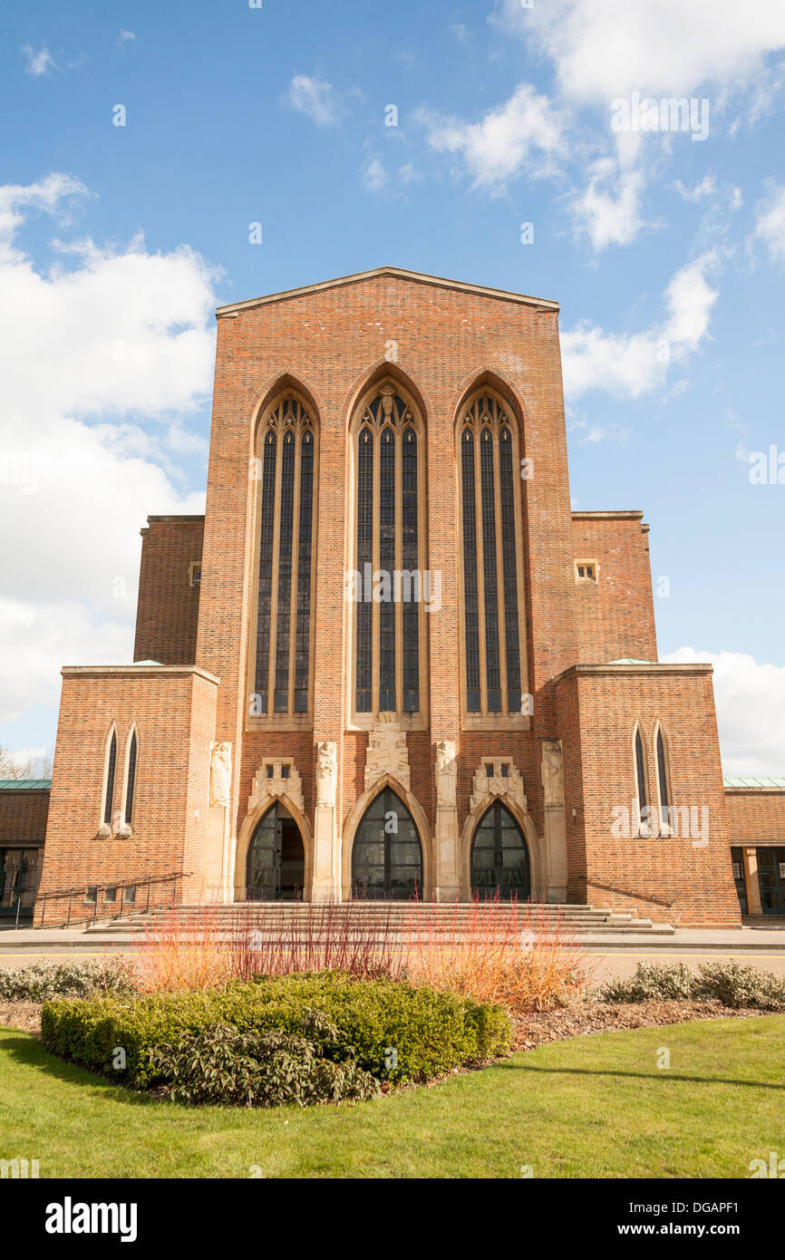 West front of Guildford Cathedral, Guildford, Surrey, England Stock ...