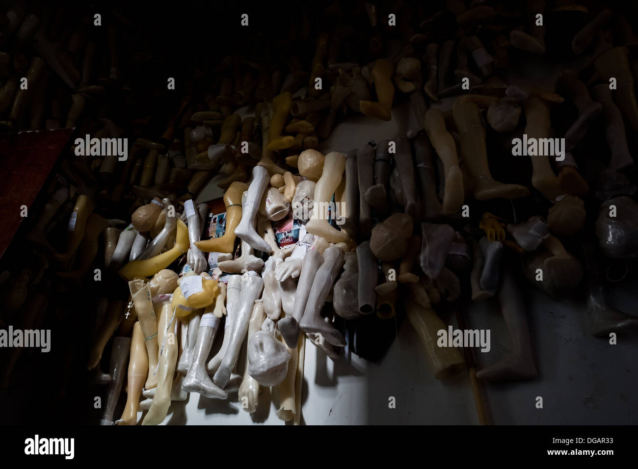 Wax votive offerings, related to healing, seen in the Votive Offering ...