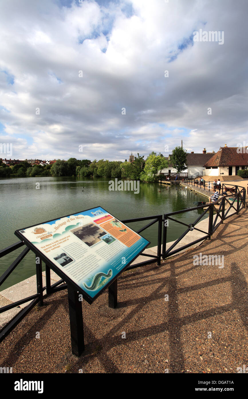 View of the Mere, market town of Diss, Norfolk, England, Britain, UK ...