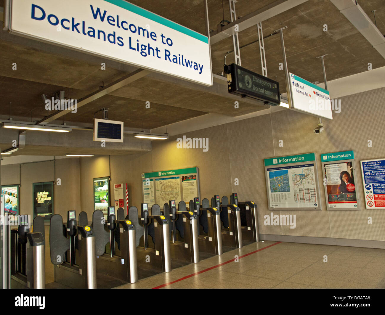 Ticket barriers at Woolwich Arsenal DLR Station, Woolwich, London ...
