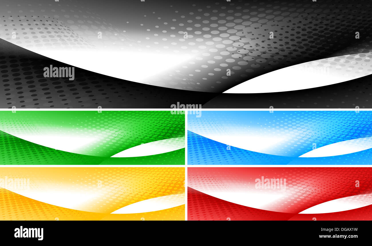 Set of abstract stylish banners in five colours Stock Photo - Alamy