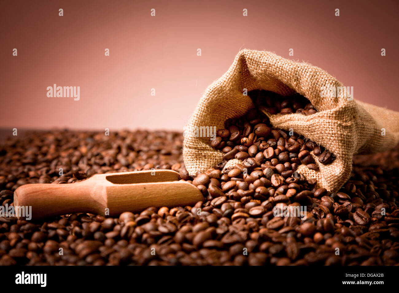 fresh coffee beans and coffee abstract Stock Photo - Alamy
