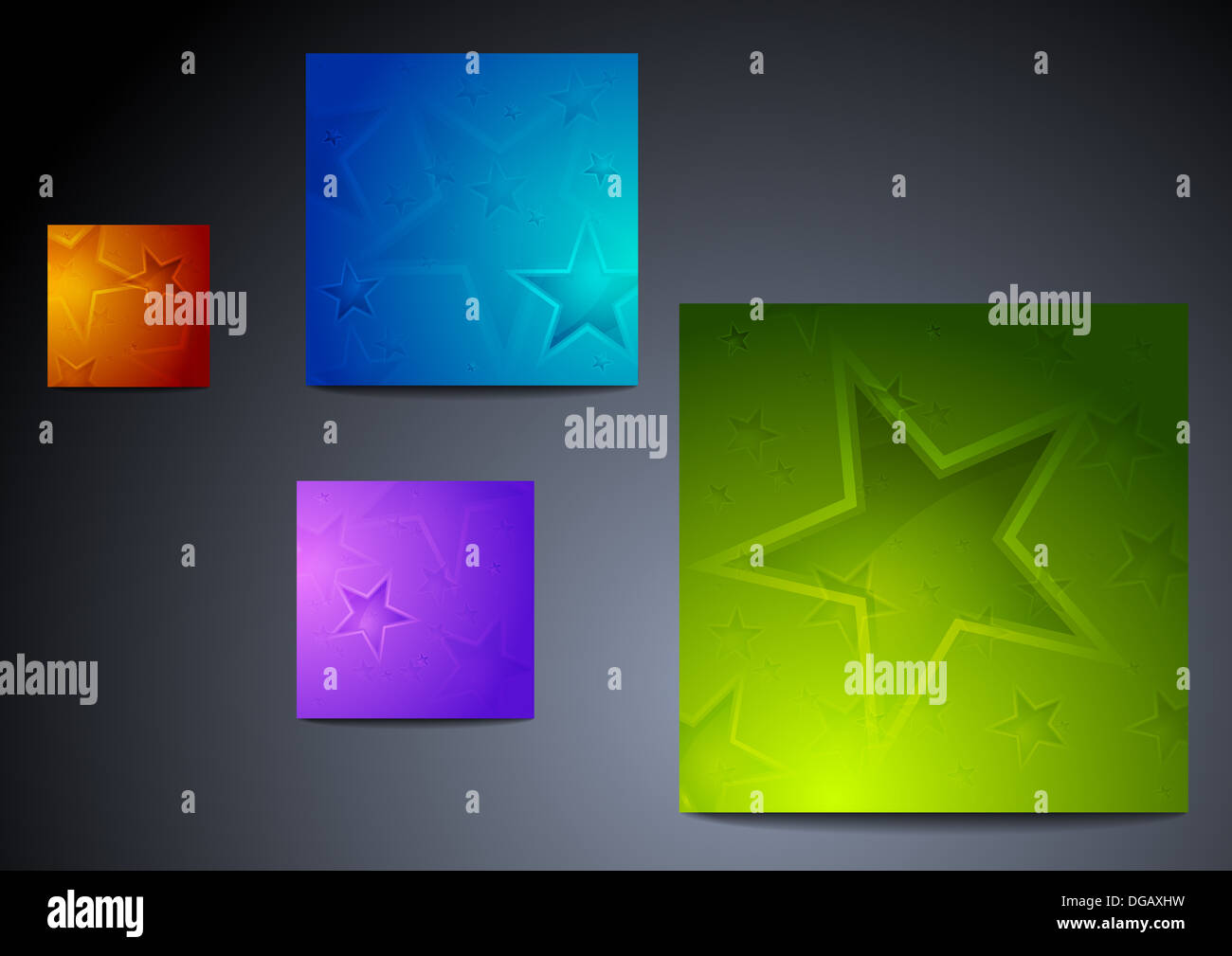 Set of vibrant star posters. Eps 10 vector illustration Stock Photo - Alamy
