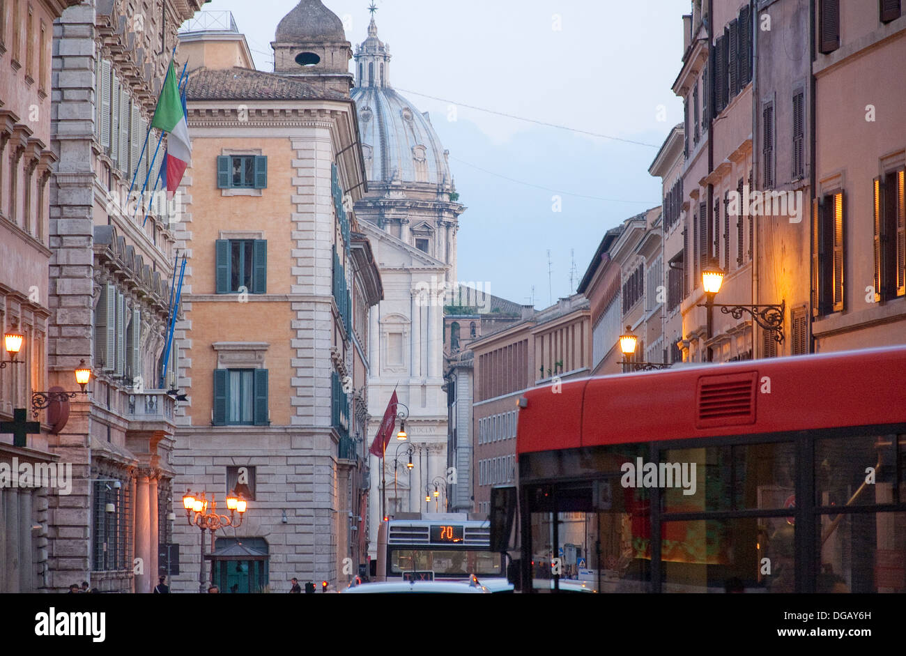 Central Rome at dusk Stock Photo - Alamy