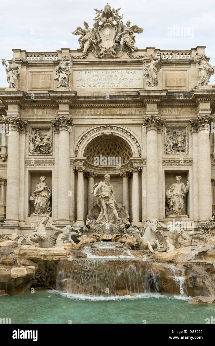 Trevi Fountain, the famous tourist attraction in Rome, Italy Stock ...