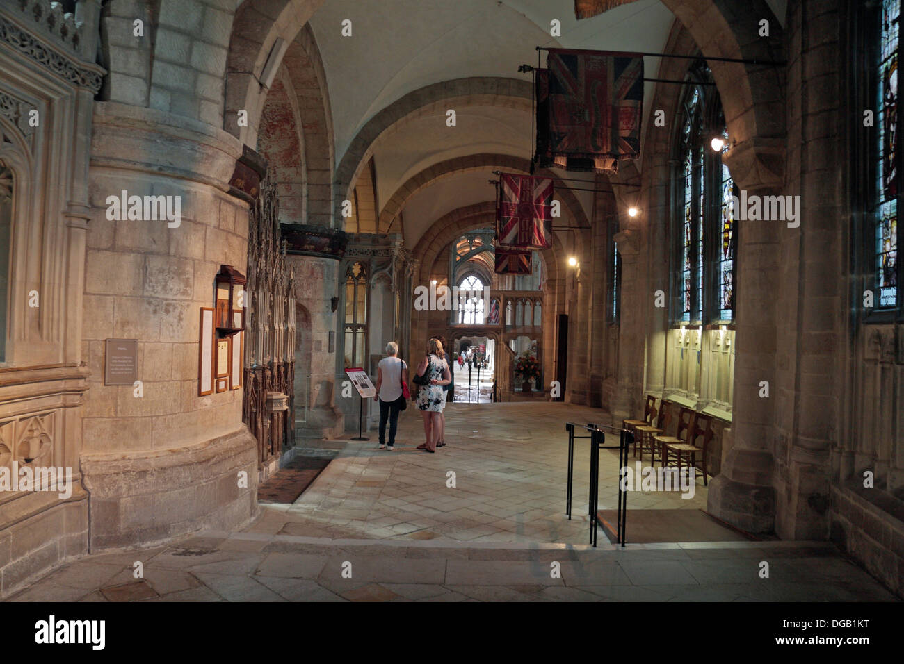 General view inside Gloucester Cathedral, Gloucester, Glous, UK Stock ...
