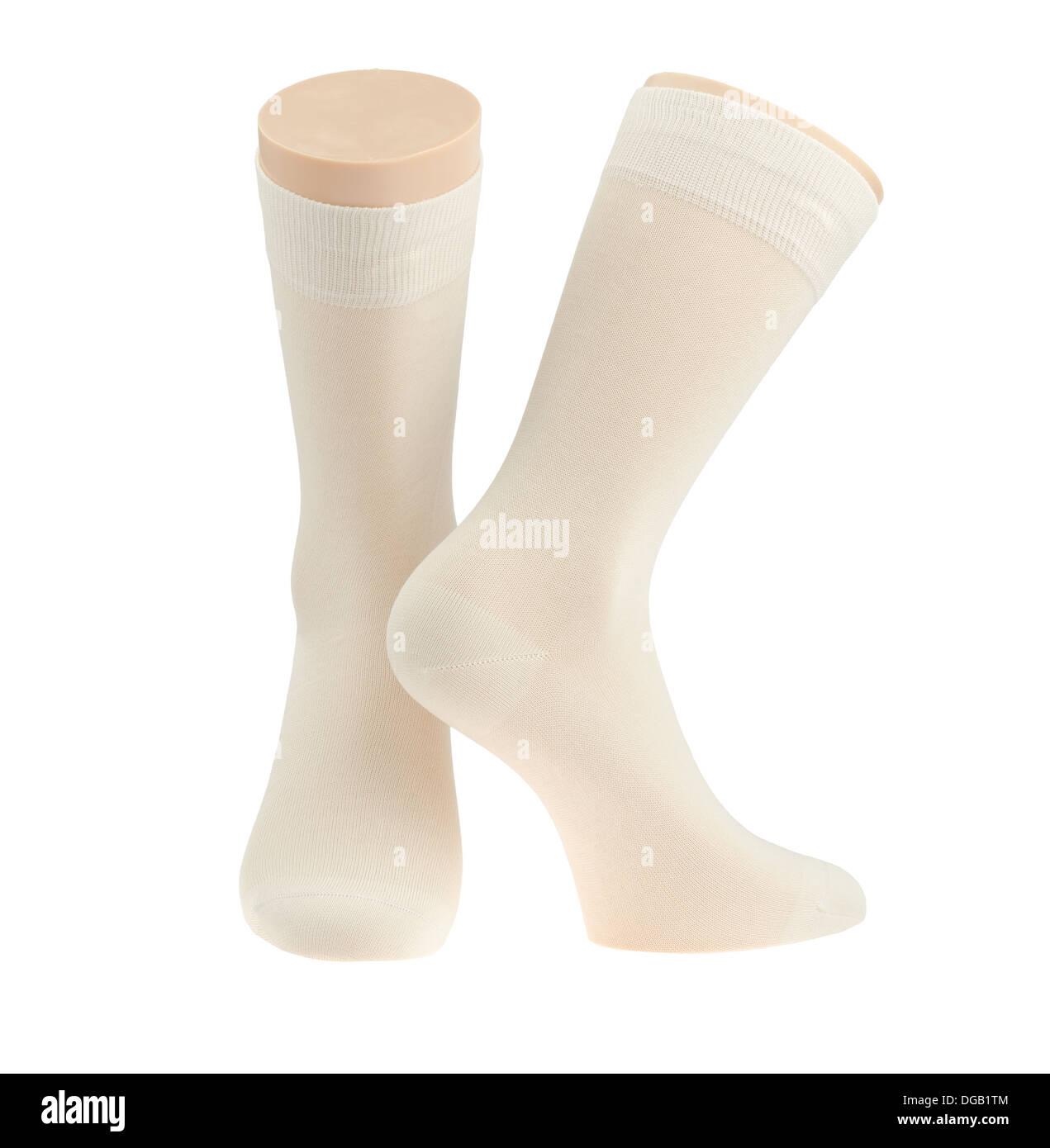 Socks shot on mannequin foot over white background Stock Photo - Alamy