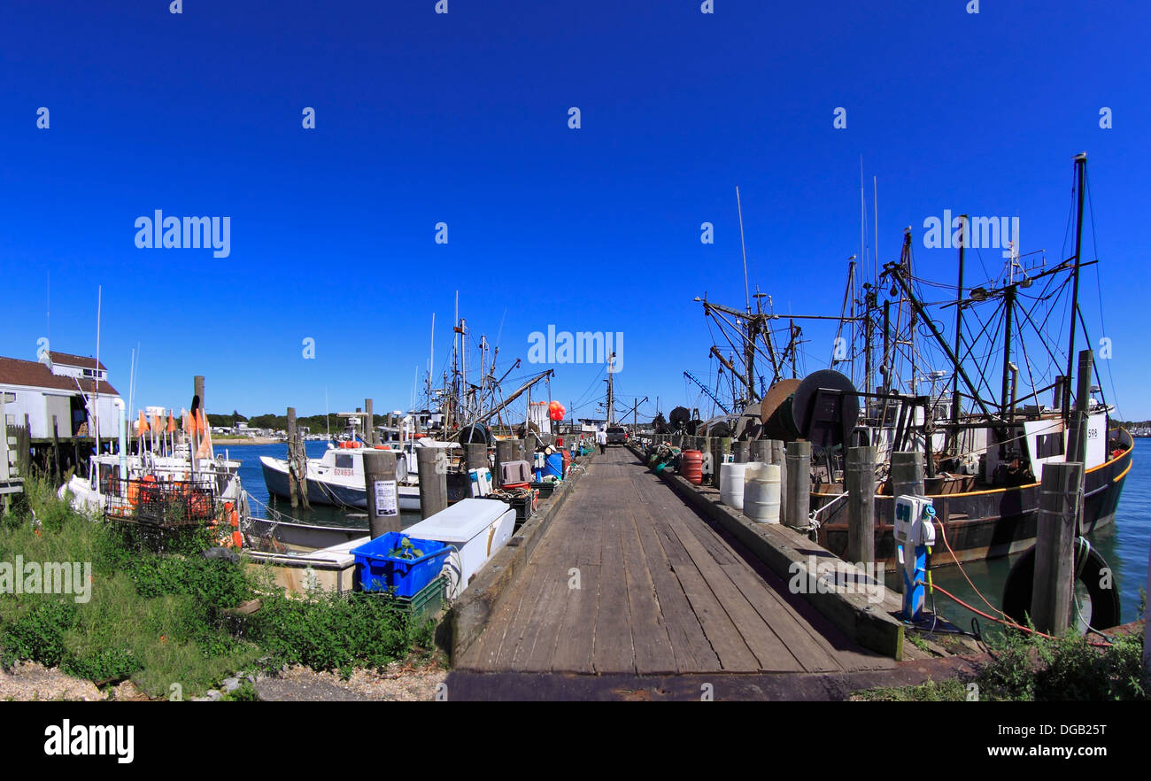 Commercial fishing boats Montauk Harbor Long Island New York Stock ...