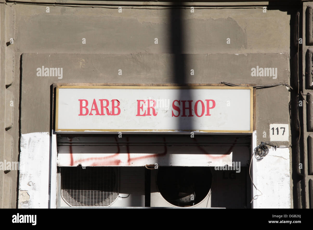 Funny barber sign hi-res stock photography and images - Alamy