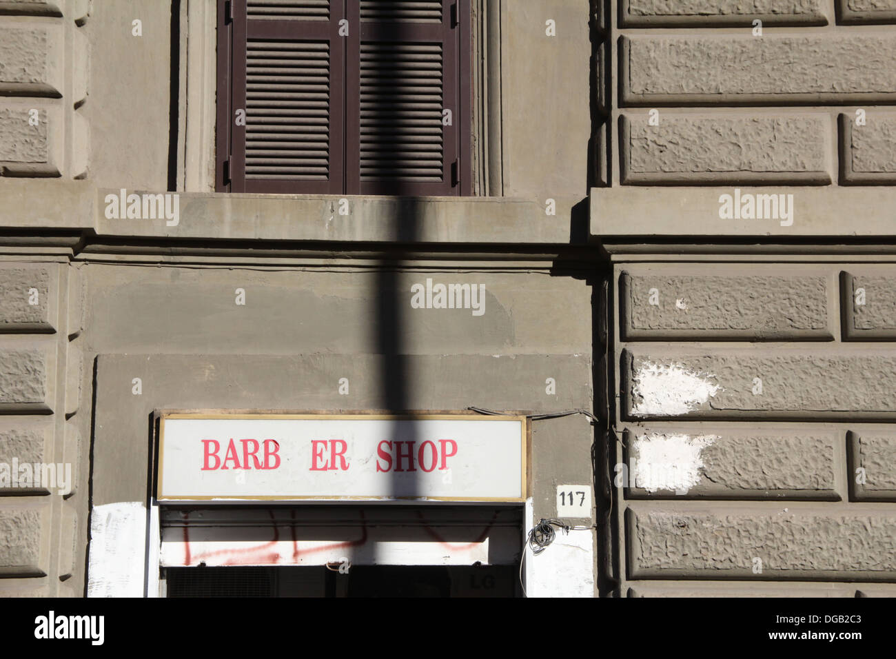 Funny barber sign hi-res stock photography and images - Alamy