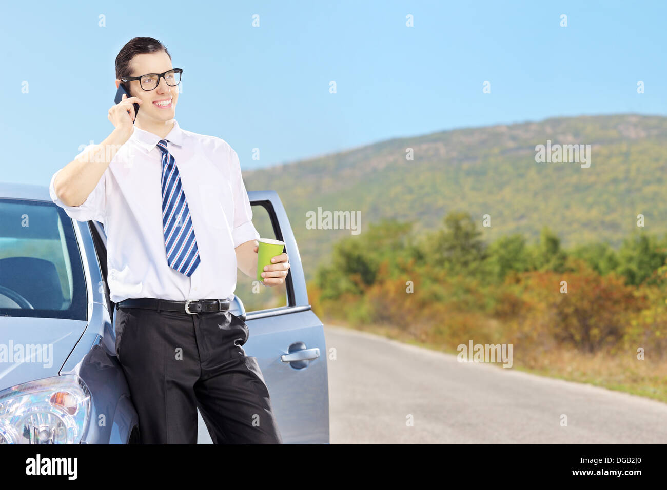 Man with his automobile hi-res stock photography and images - Alamy