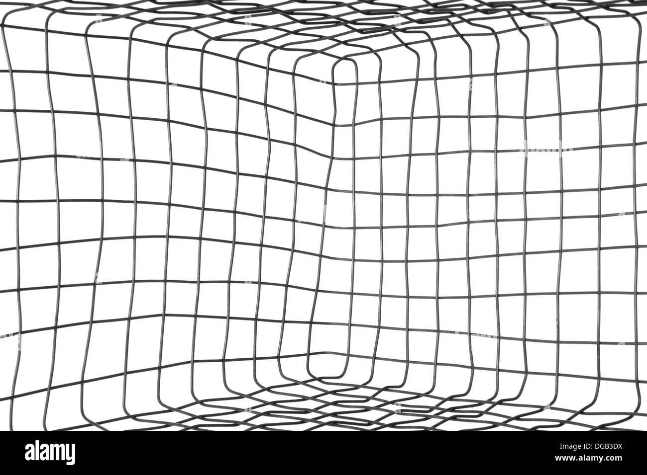 Inside the metal cage. Metal grid isolated on white background Stock ...