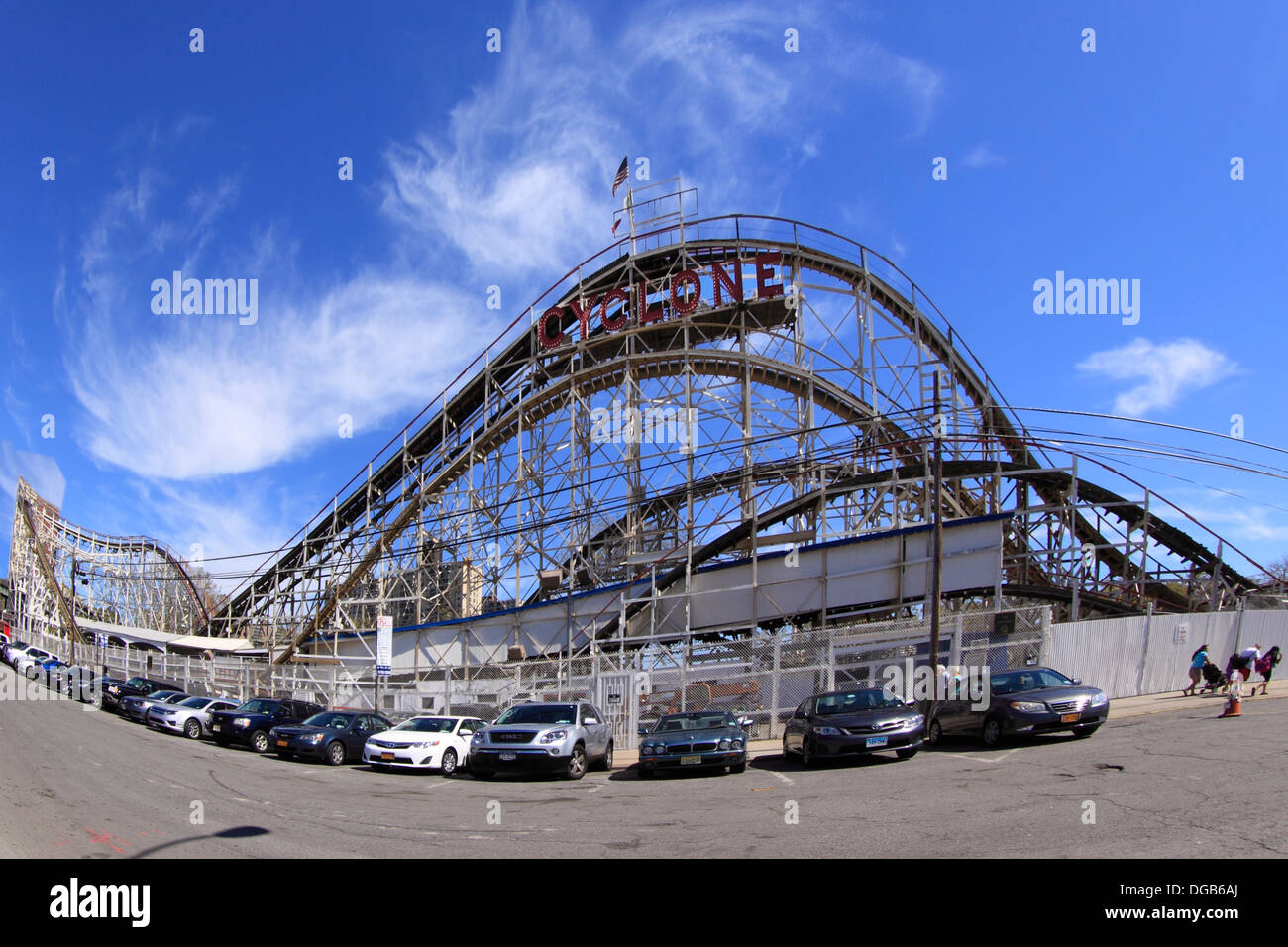 The famous Cyclone roller coaster Coney Island Brooklyn New York Stock ...