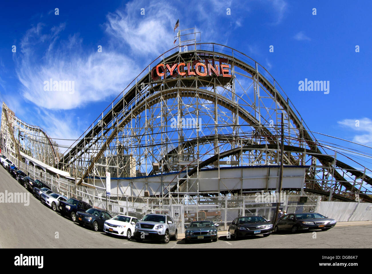 The famous Cyclone roller coaster Coney Island Brooklyn New York Stock ...