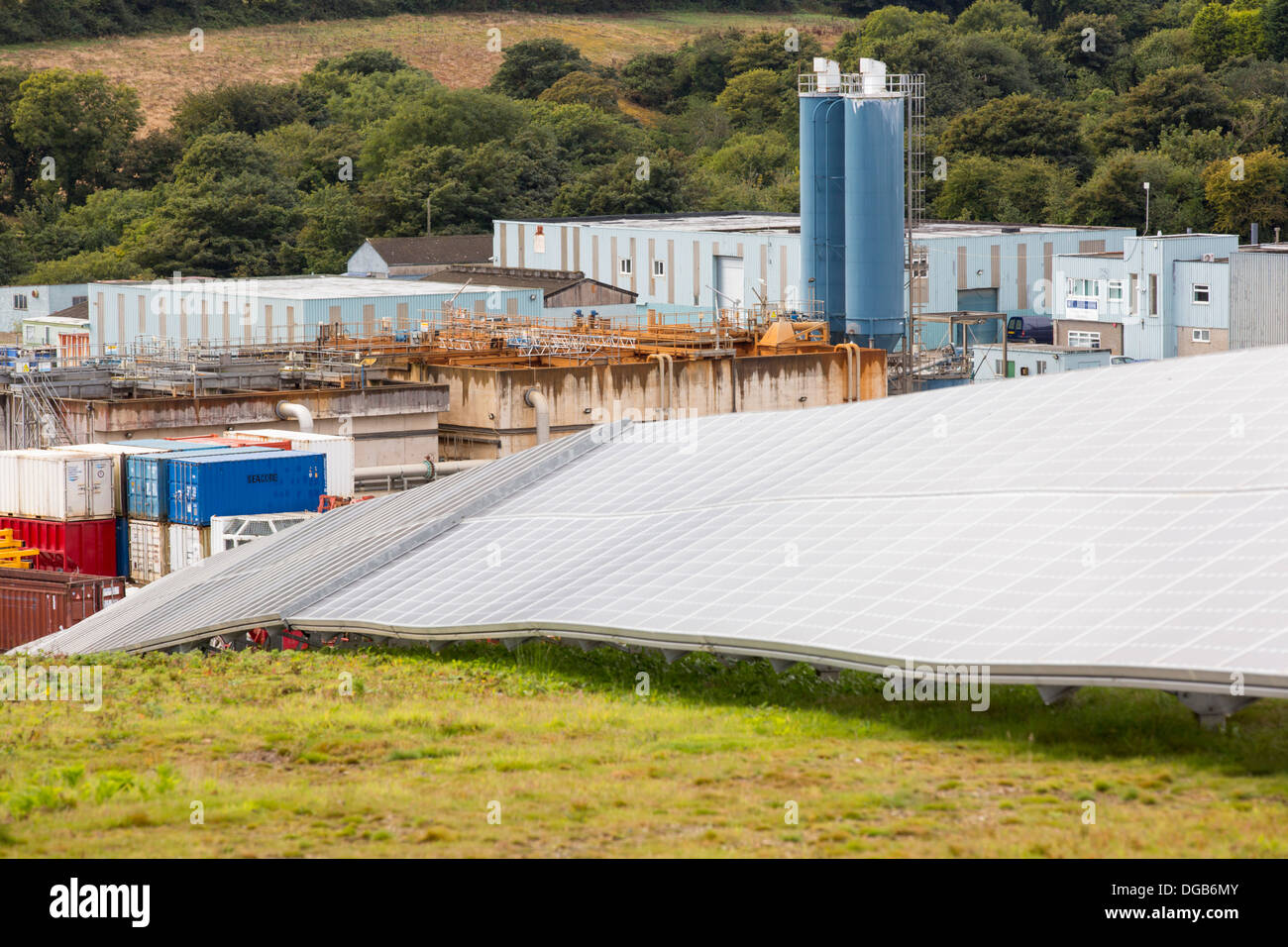 A solar park at Wheal Jane an old abandoned Cornish tin mine near ...
