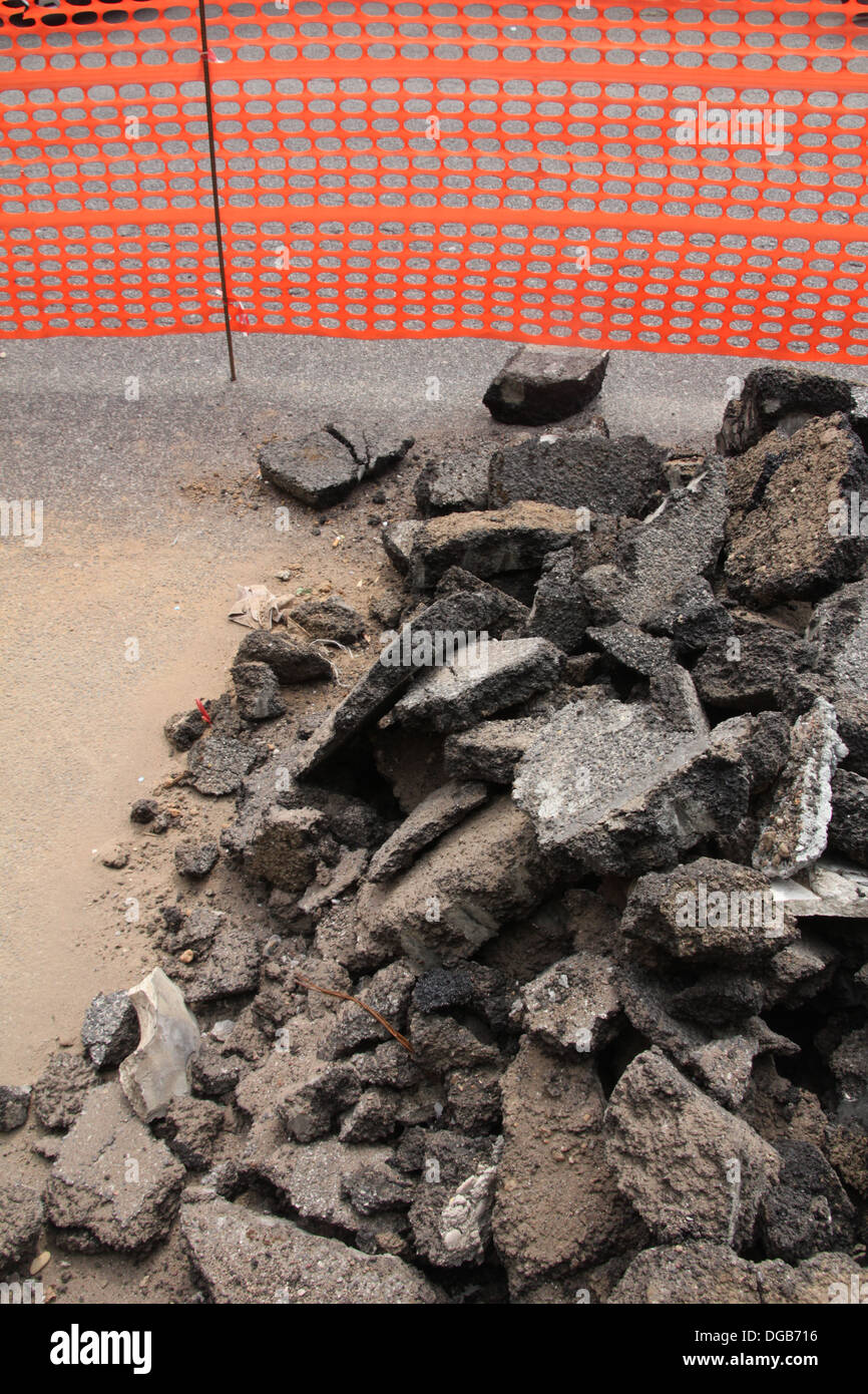 pile of rubble at road works site Stock Photo - Alamy