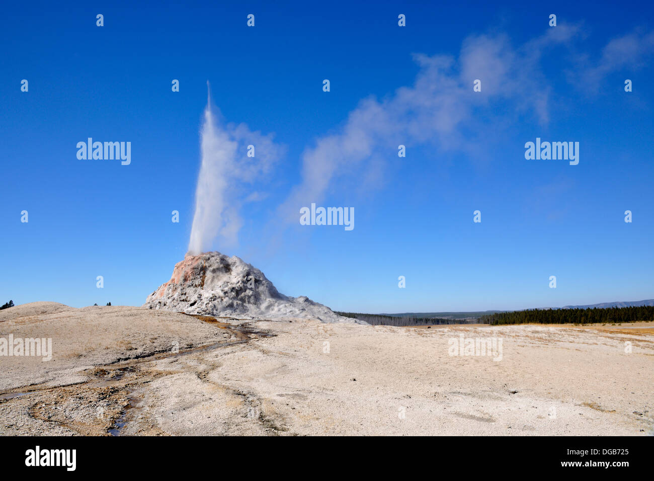 Lower Geyser Basin Firehole Lake drive White Mound Geyser eruption ...