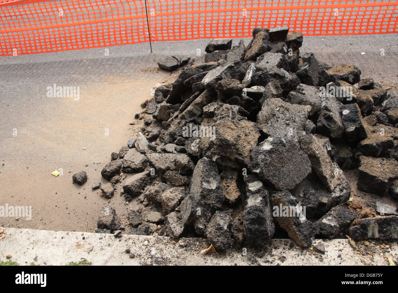 pile of rubble at road works site Stock Photo - Alamy