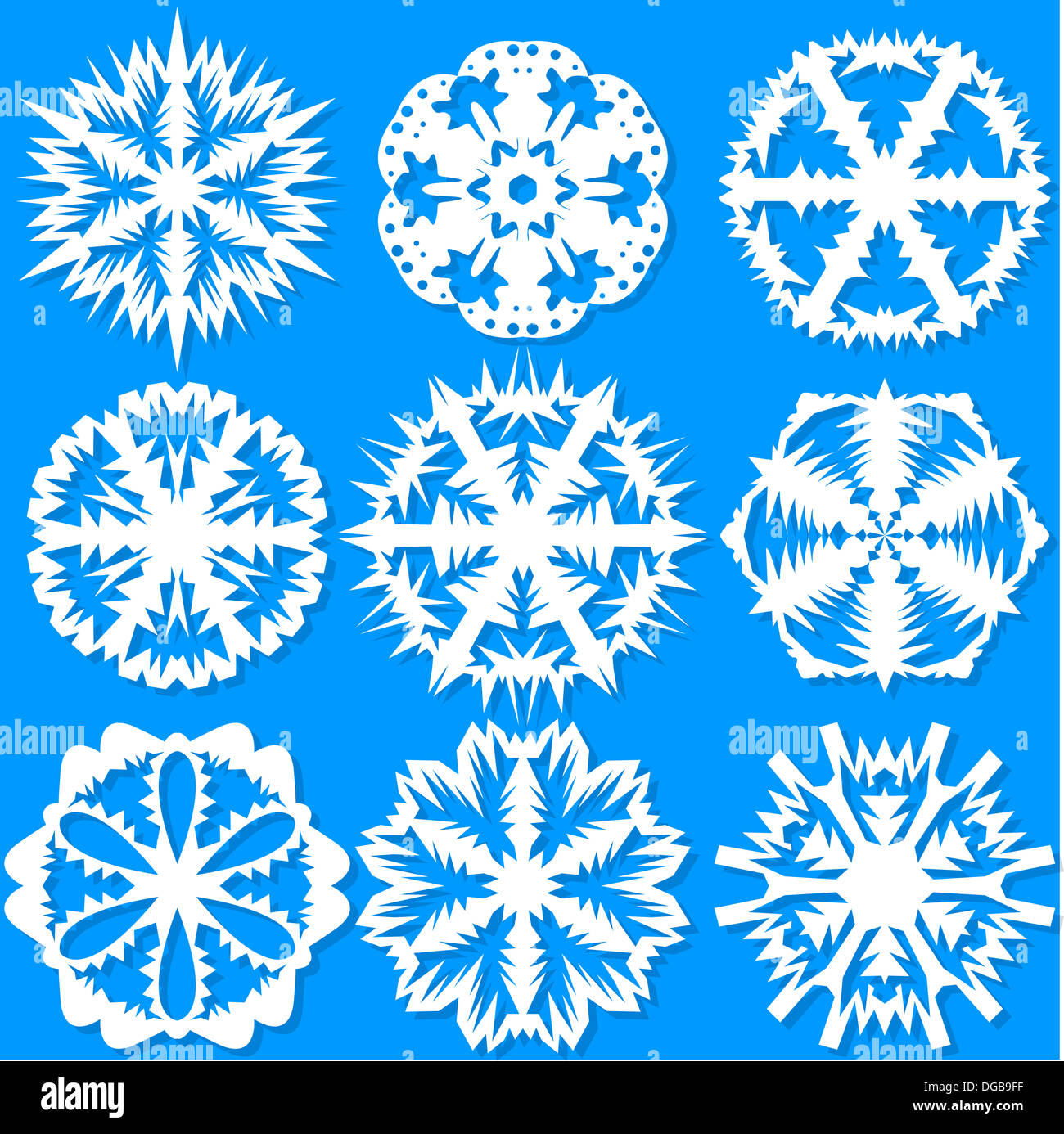 Set of snowflakes, illustration Stock Photo - Alamy