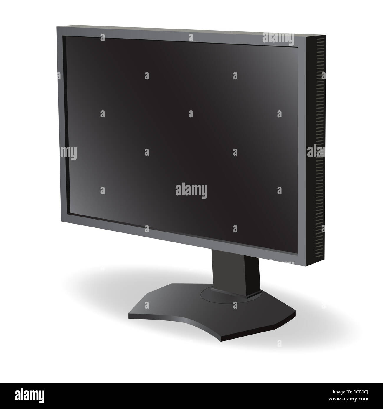 Black lcd tv monitor on white background. illustration Stock Photo - Alamy