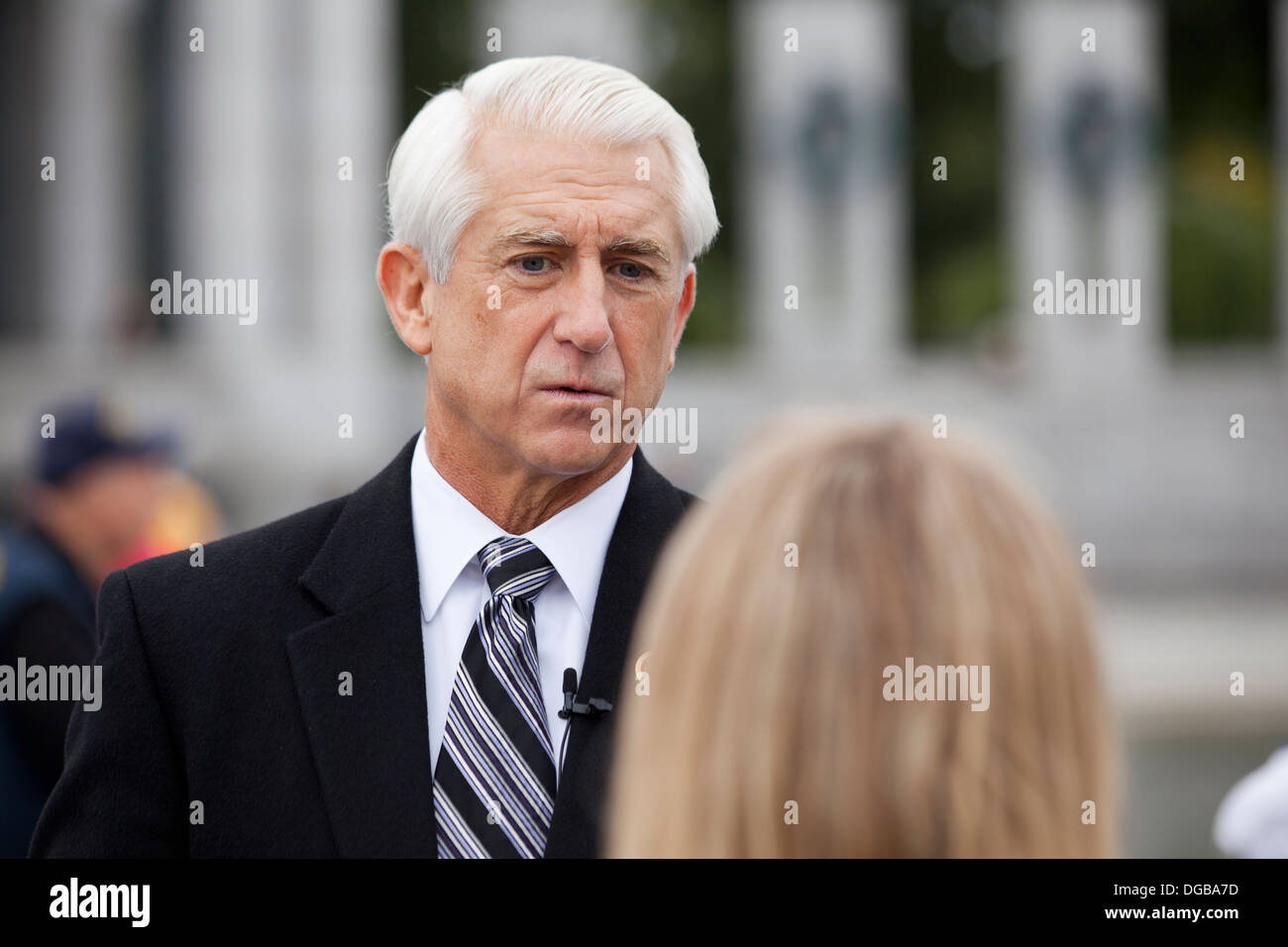 Washington state Congressman Dave Reichert speaking with media at the ...