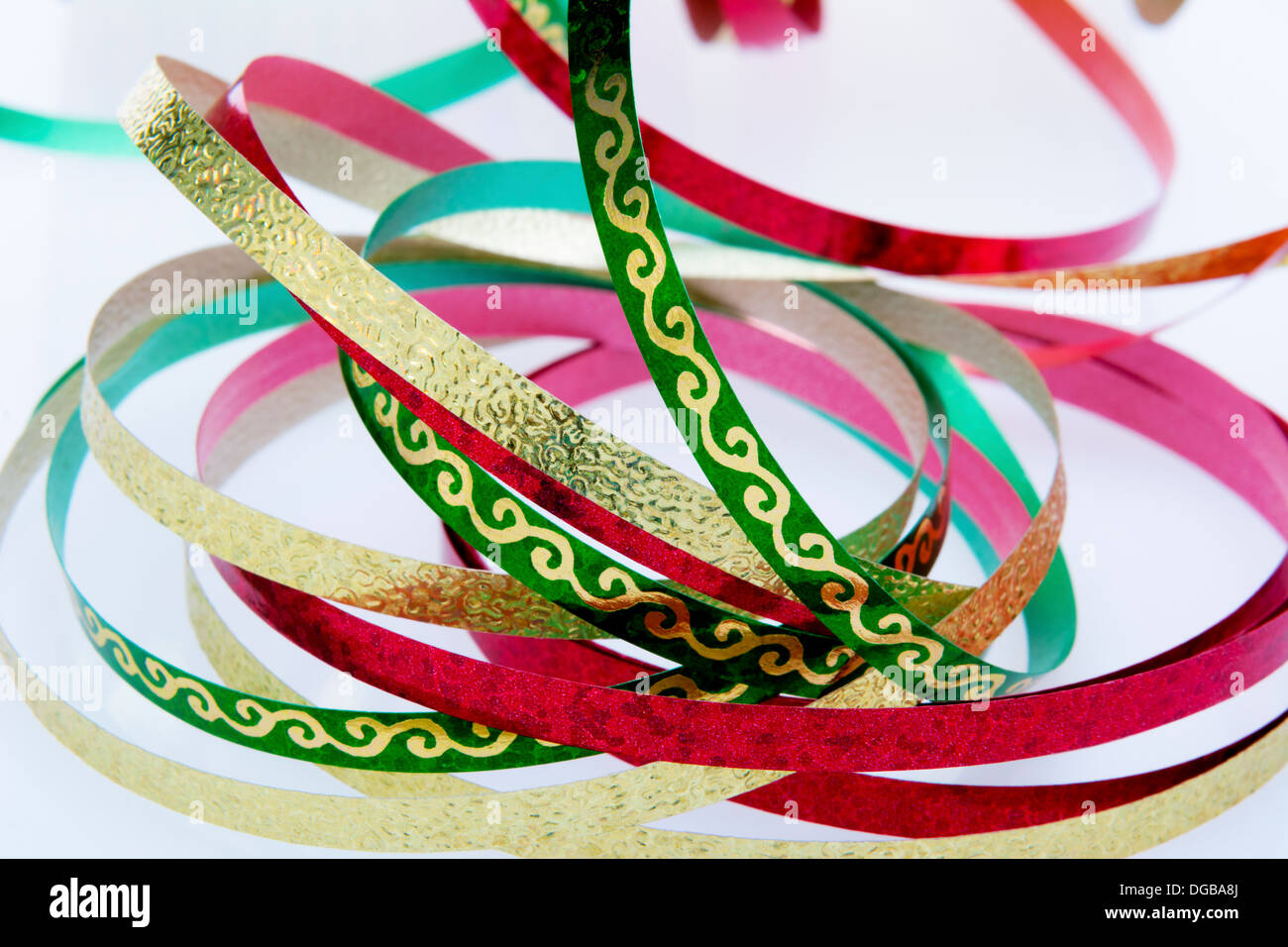 Gold white and red rolls of ribbon hi-res stock photography and images ...