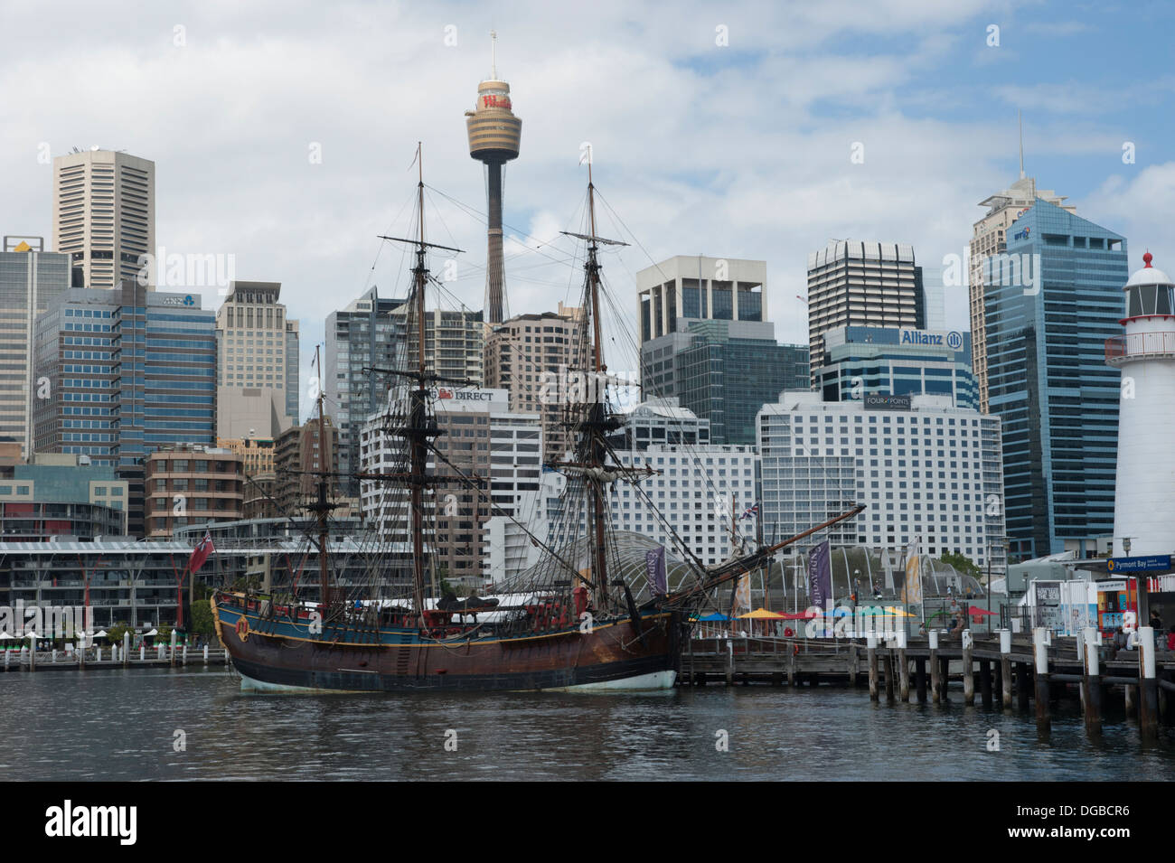 Captain Cook's ship "Endeavour" at Darling Harbour in Sydney Stock ...