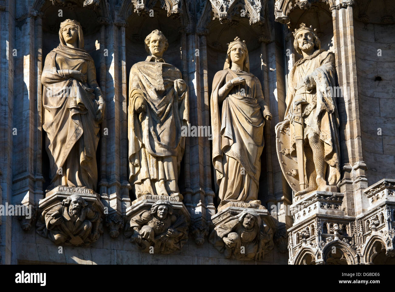 Some of the sculptures on the iconic Brussels City Hall building in ...