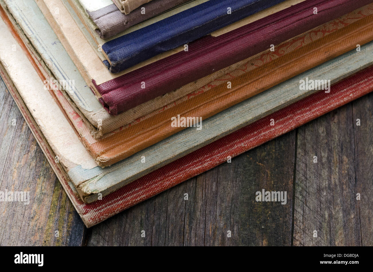 Old school books stacked on hi-res stock photography and images - Alamy