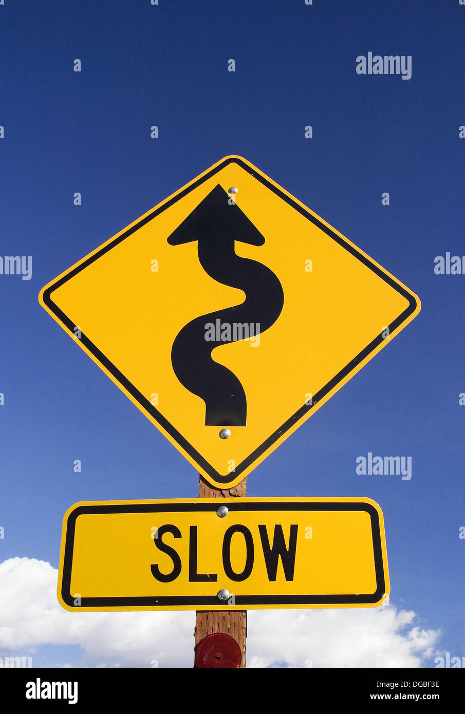 Sinuous road sign hi-res stock photography and images - Alamy